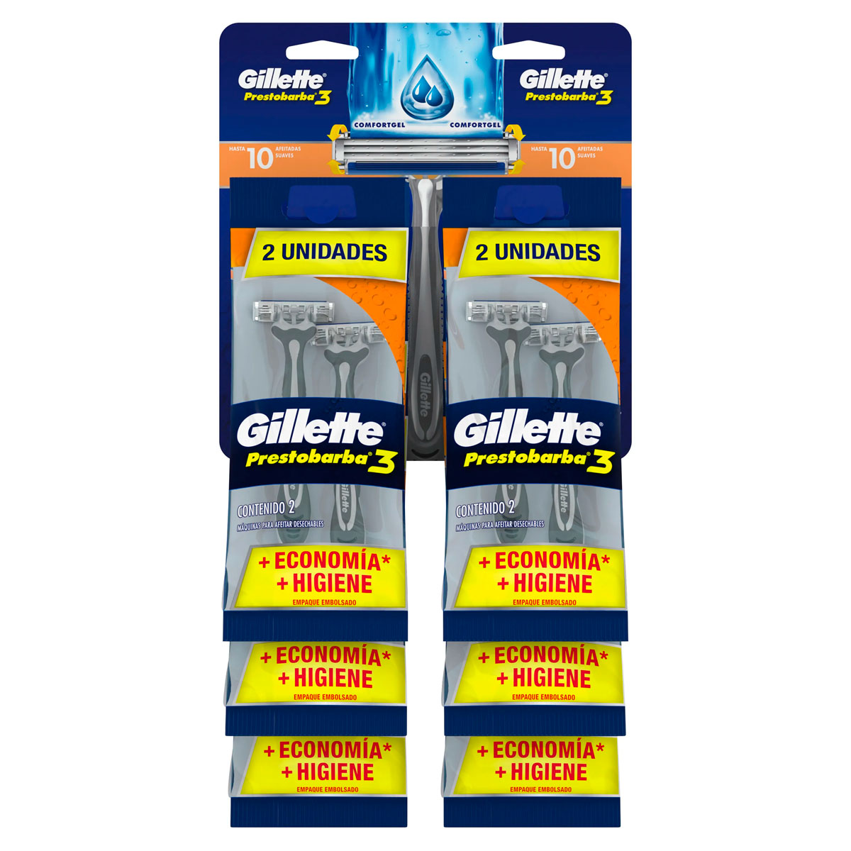 Rastrillo Gillette Prestobarba Ultra Grip Con 3 Hojas. 2 PZS – Basicos