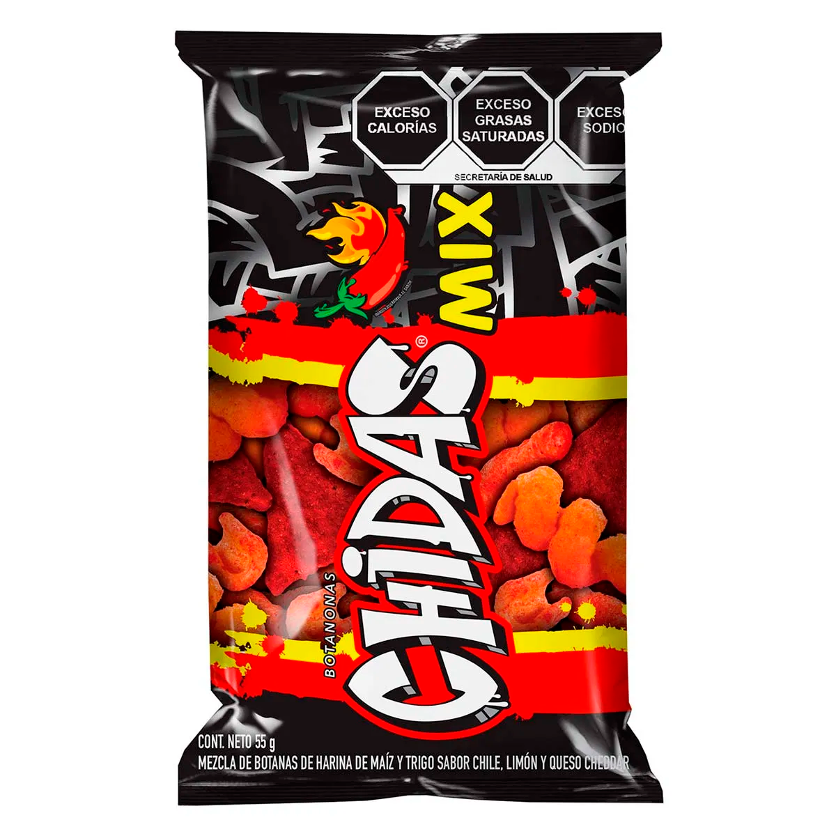 Exh B Chidas Hot Chilli Mix Chidas Botana Papas Chidas 55 GRS – Basicos