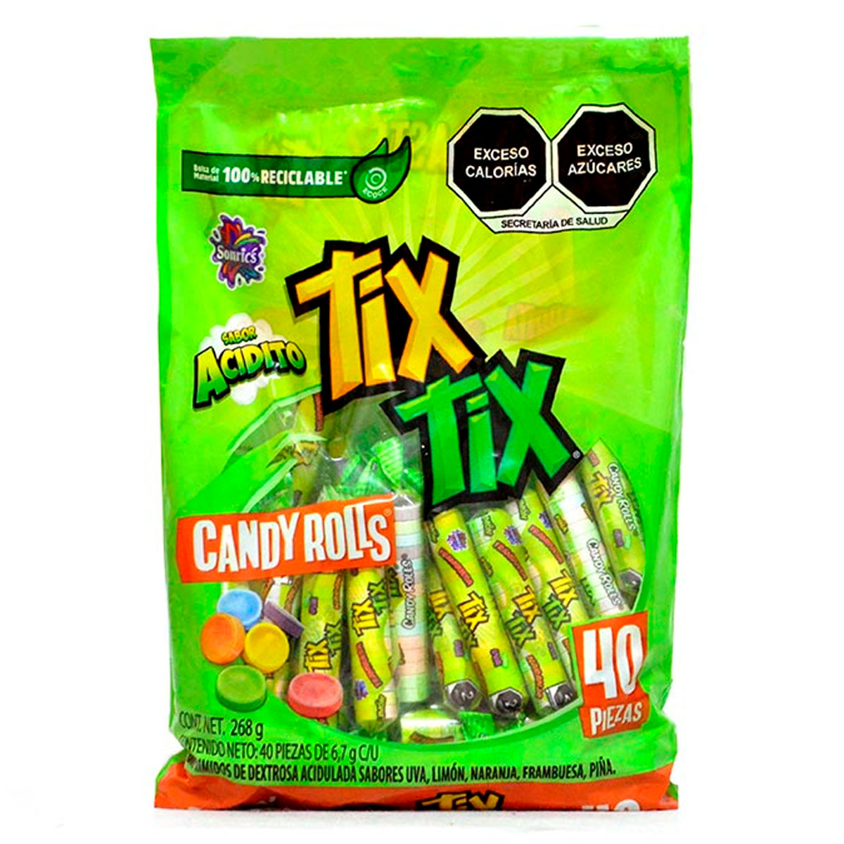 Pastilla De Sabores Sonric'S Tix Tix Candy Rolls 40 PZS – Basicos